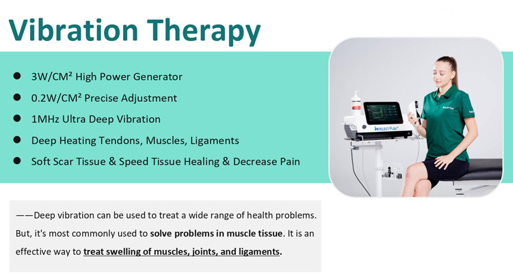 2 handles shockwave and ultrasound for Rehabilitation, Pain Relief